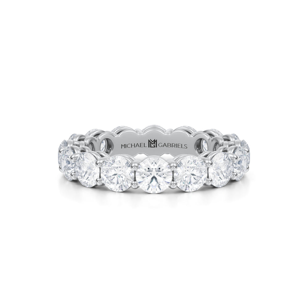 3 Carat Round Lab Grown Diamond Basket Eternity Band