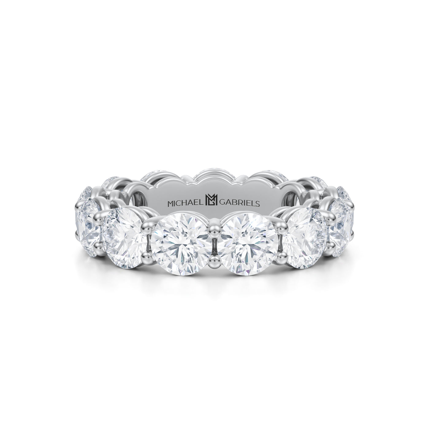 6 Carat Round Lab Grown Diamond Basket Eternity Band