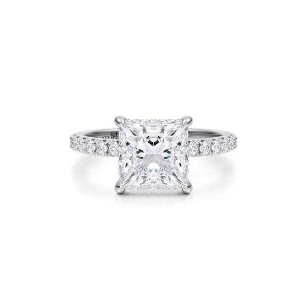 2.00 Carat D-VVS2 Princess Invisible Halo With Pave Ring | Michael Gabriels