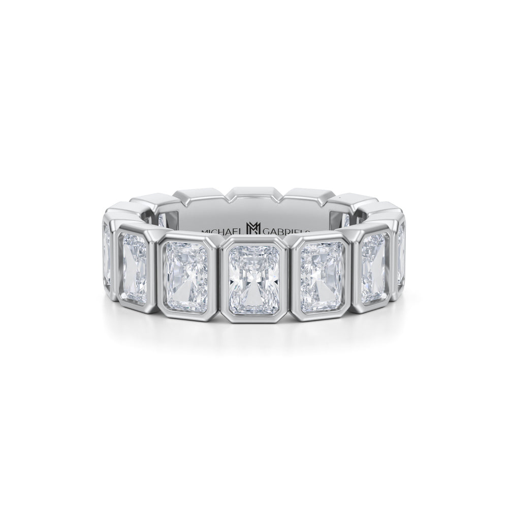 Radiant Bezel Lab Diamond Vertical Band - M | M Gabriels